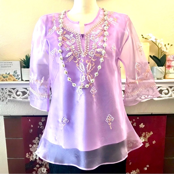 Majestic Vogue Collections | Tops | Lavander Kimona Blouse Or Ladies ...